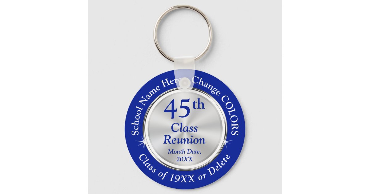45th Class Reunion Ideas, Change Keychain COLORS | Zazzle