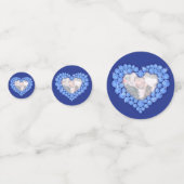 45th sapphire wedding anniversary heart photo blue confetti | Zazzle