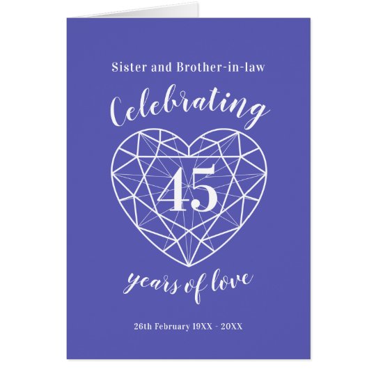 45th wedding anniversary 45 years of love card | Zazzle.com