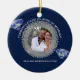 45th Wedding Anniversary - ADD PHOTO Sapphire Blue Ceramic Ornament ...