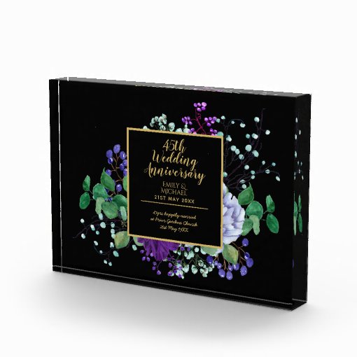 45th Wedding Anniversary Gift Sapphire Blue Flower | Zazzle