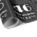 46th Birthday - Art Deco Inspired Look "46", Name Wrapping Paper | Zazzle