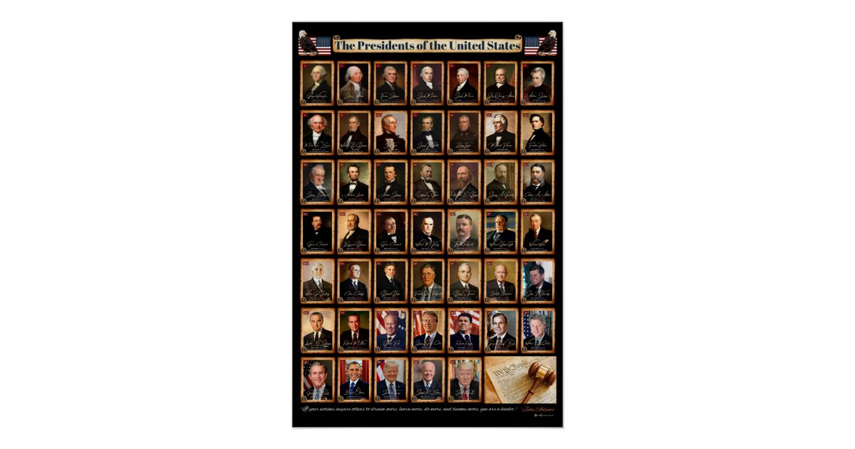 47 US Presidents Donald Trump Portrait Poster | Zazzle
