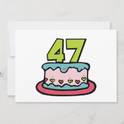 47 Year Old Birthday Cake Card | Zazzle