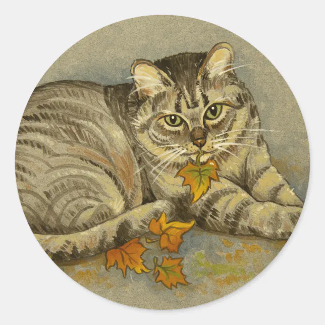 4872 Autumn Cat Stickers | Zazzle