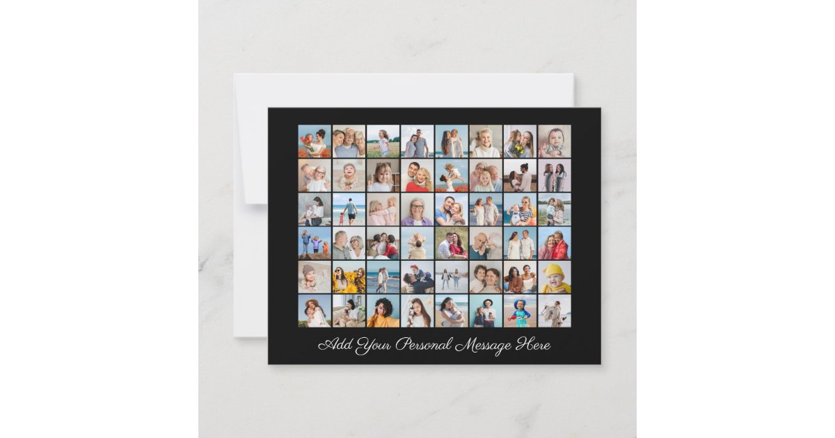48 Photo Collage Add Your Own Greeting Card | Zazzle