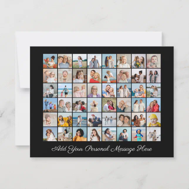 48 Photo Collage Add Your Own Greeting Card | Zazzle