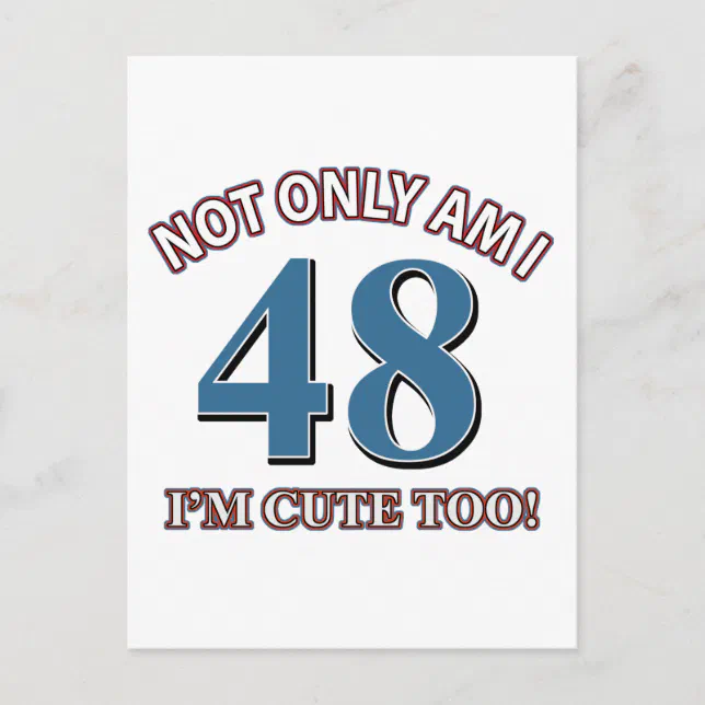 48 years Old birthday designs Postcard | Zazzle