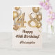 48th Birthday Gold Balloons and Confetti Birthday Card | Zazzle