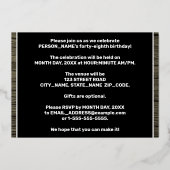 48th Birthday Party: Bold, Faux Wood Grain Pattern Foil Invitation | Zazzle
