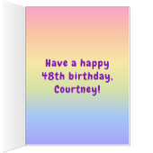 48th Birthday: Rainbow Spectrum # 48, Custom Name Card | Zazzle