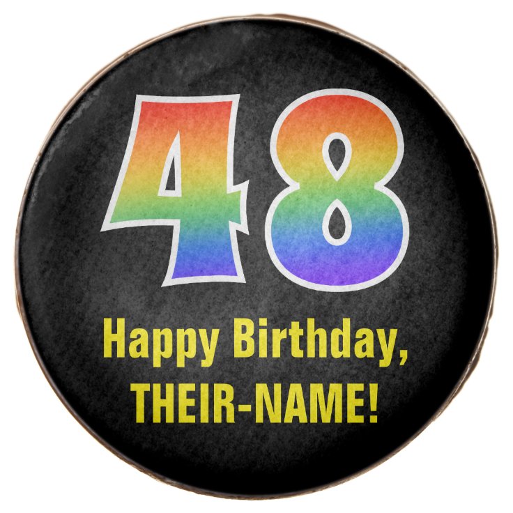 48th Birthday - Rainbow Spectrum Pattern Number 48 Chocolate Covered ...