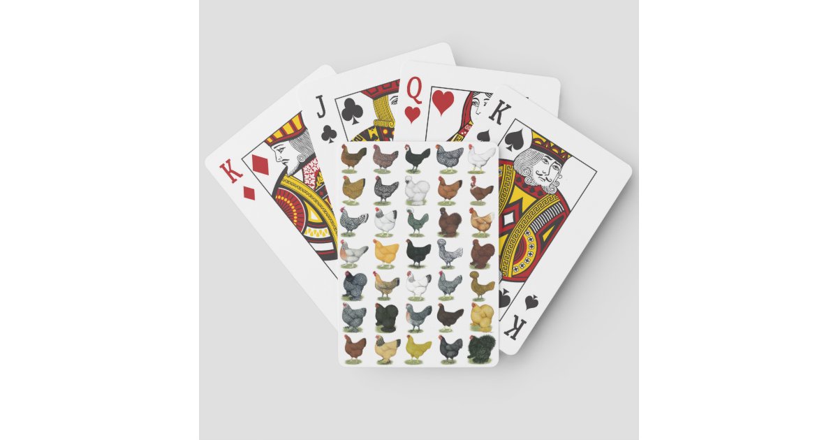 49 Chicken Hens Poker Cards | Zazzle