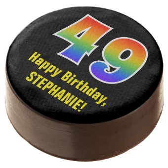 49th Birthday - Rainbow Spectrum Pattern Number 49 Chocolate Covered ...