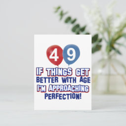 49th year old birthday design postcard | Zazzle