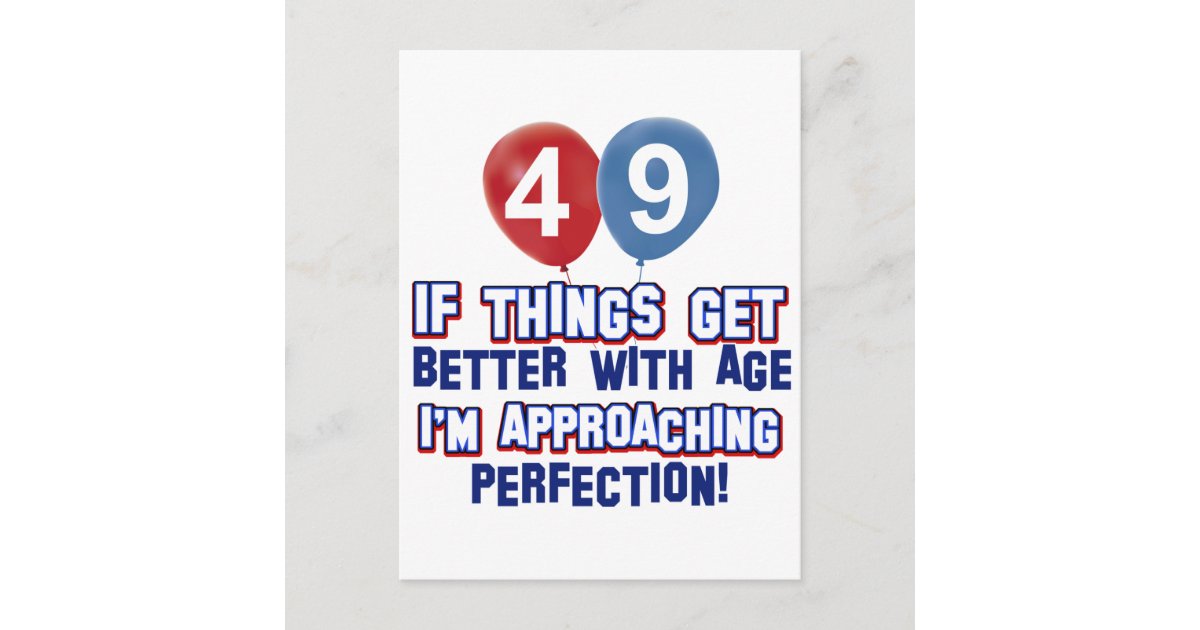 49th year old birthday design postcard | Zazzle