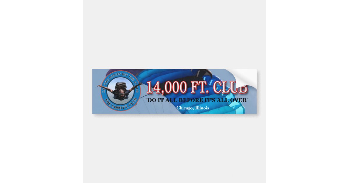 !4,000 ft. Club Bumper Sticker | Zazzle