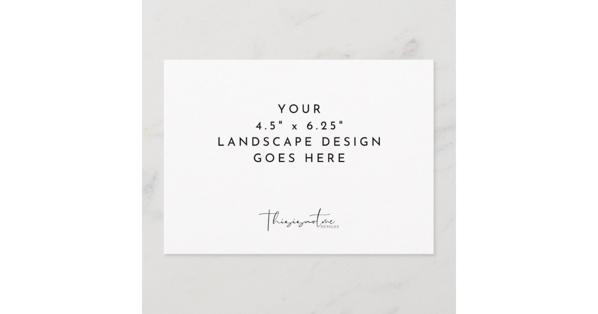 4.5x6.25" Card Printing Landscape Template | Zazzle
