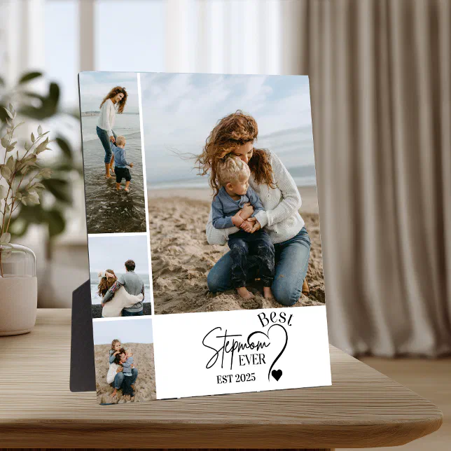 4 Best Stepmom Ever Custom Photo Collage Plaque | Zazzle