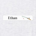 4 Different Names Fishing Rod Pole Iron On Labels | Zazzle