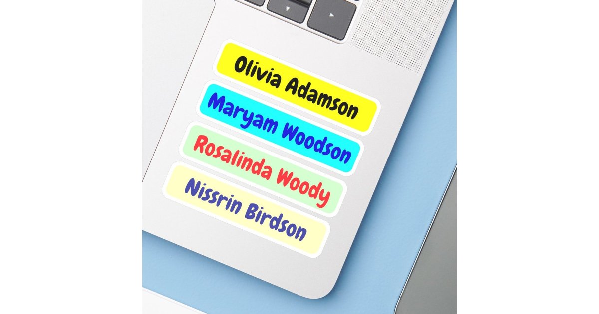 4 Labels - Waterproof Long / Last Name Stickers | Zazzle