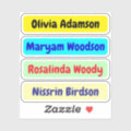 4 Labels - Waterproof Long / Last Name Stickers | Zazzle