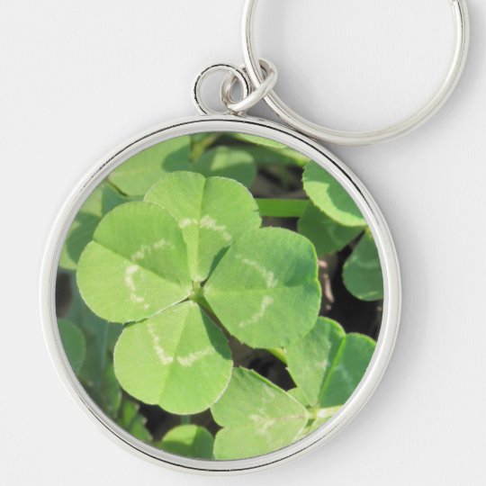 4 Leaf Clover Good Luck Charm Keychain | Zazzle.com