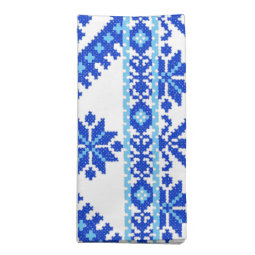 4 Pack Cotton Napkins Ukrainian Blue Embroidery | Zazzle