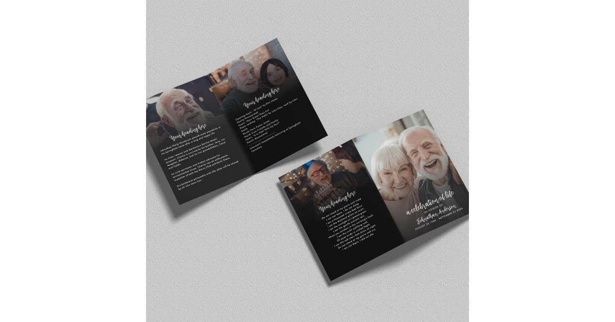 4-Photo Celebration of Life / Funeral / Memorial Program | Zazzle
