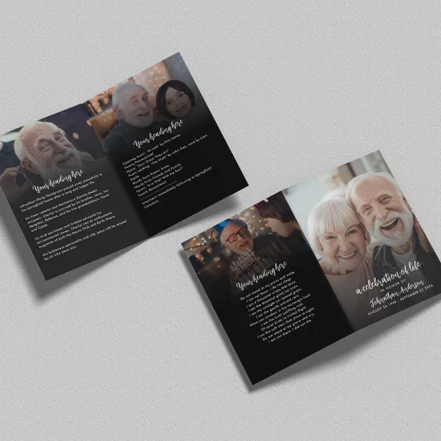 4-Photo Celebration of Life / Funeral / Memorial Program | Zazzle