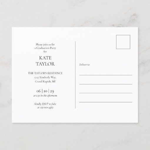 4 Photo Collage Graduation Party Invitation Postca Postcard | Zazzle