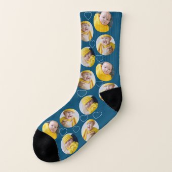 4 Photo Collage Template Make Your Own Fun Socks | Zazzle