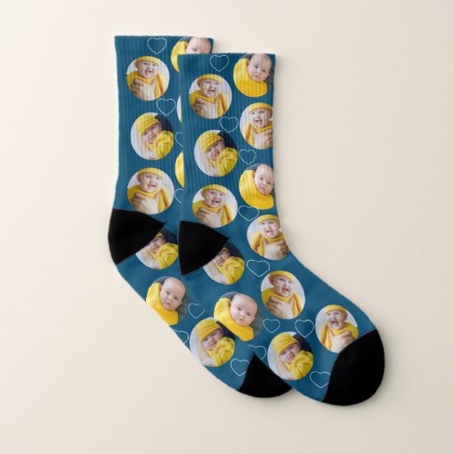 4 Photo Collage Template Make Your Own Fun Socks | Zazzle