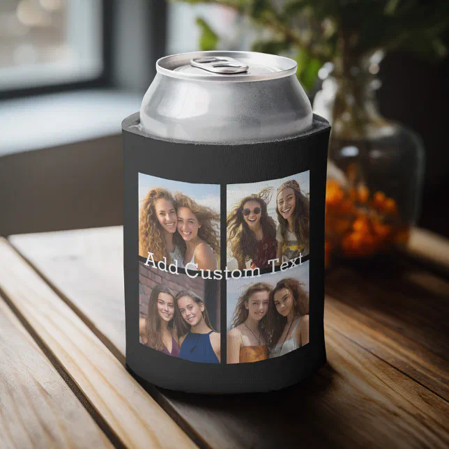 4 Photo Collage - you can change background color Cooler | Zazzle