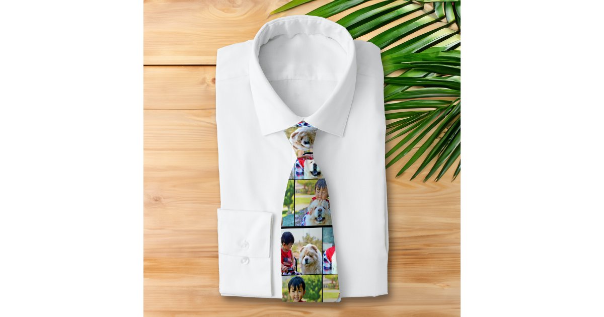 4 Photo Customized Collage Color Neck Tie | Zazzle