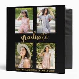 4 Photo Graduation 3 Ring Binder | Zazzle