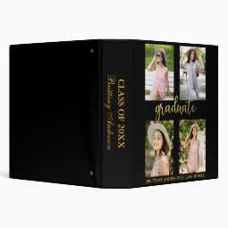 4 Photo Graduation 3 Ring Binder | Zazzle