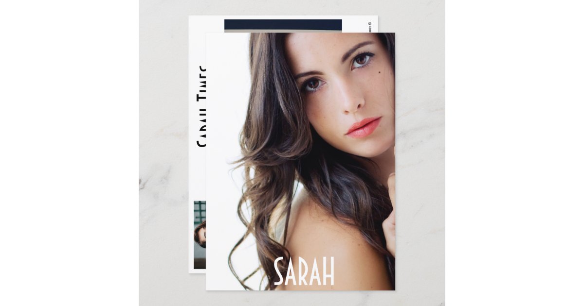 4 Photo Model Headshot Comp Card White Template | Zazzle