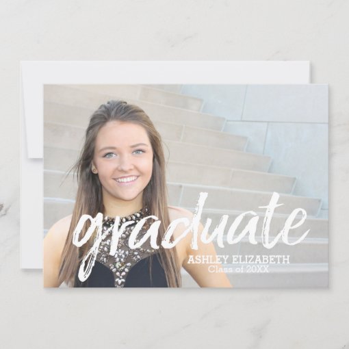 4 Photo Trendy Modern Graduation Party Invitation | Zazzle