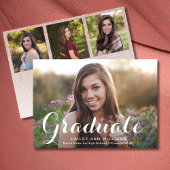 4 Photo Trendy Pink Chic Graduation Party Invitation | Zazzle