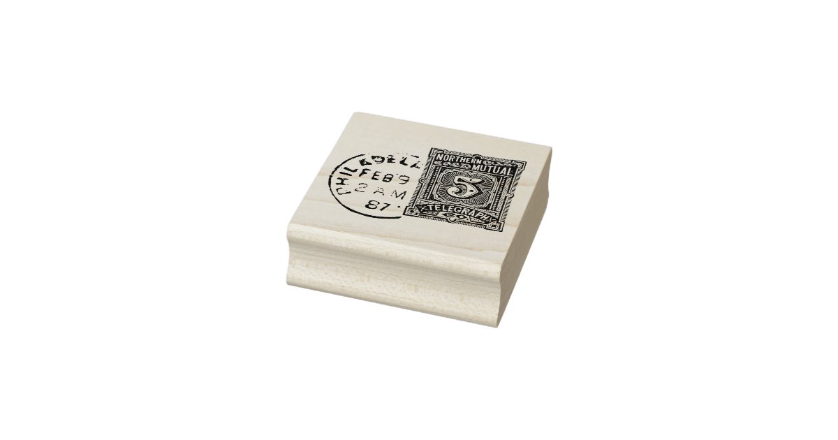 4 sizes rubber stamp Postage stamp and postmark | Zazzle