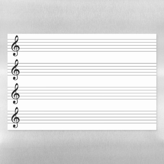 4 Treble Clef Staffs (Staves, System) Music Blank Magnetic Dry Erase ...