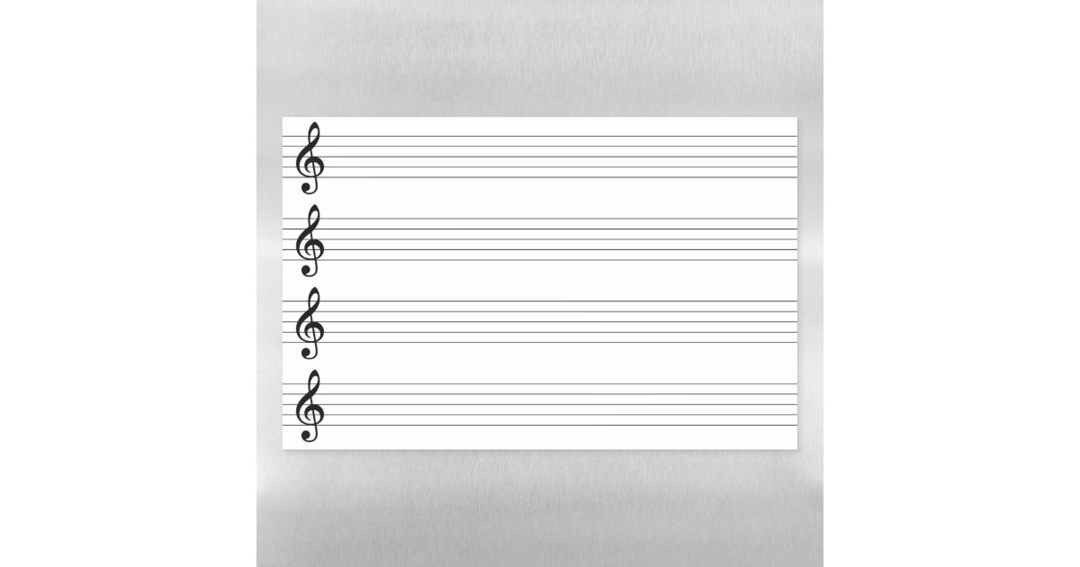 4 Treble Clef Staffs (Staves, System) Music Blank Magnetic Dry Erase ...