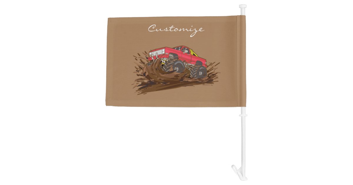4-wheeler mud truck Thunder_Cove Car Flag | Zazzle