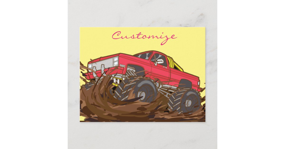 4-wheeler mud truck Thunder_Cove Postcard | Zazzle
