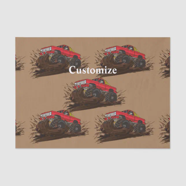 4-wheeler mud truck Thunder_Cove Tissue Paper | Zazzle