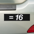 4 x 4 equals 16 bumper sticker | Zazzle