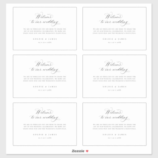 4 x 6 Welcome Gift Box Labels Hotel Bag Stickers | Zazzle