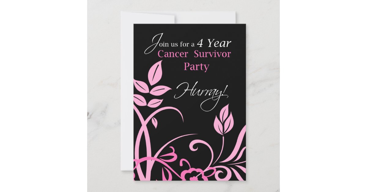 4 Year Cancer Survivor Party Invitation | Zazzle