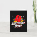 4 Year Old Superhero Birthday Boy 4th Birthday Card | Zazzle